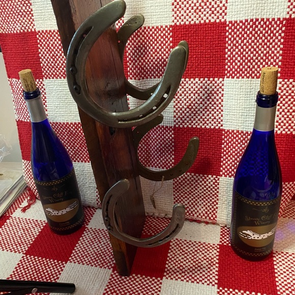 Art | Horseshoe 2bottle Wine Rack Made With Old Barn Wood 4 Full Sized ...